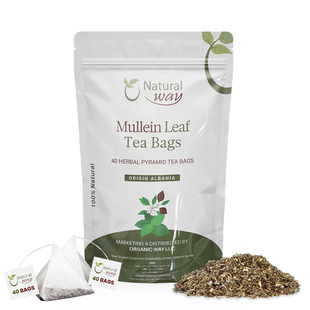 Natural Mullein Leaf Tea - 40 Pyramid Tea Sachets | Kosher Certified ...